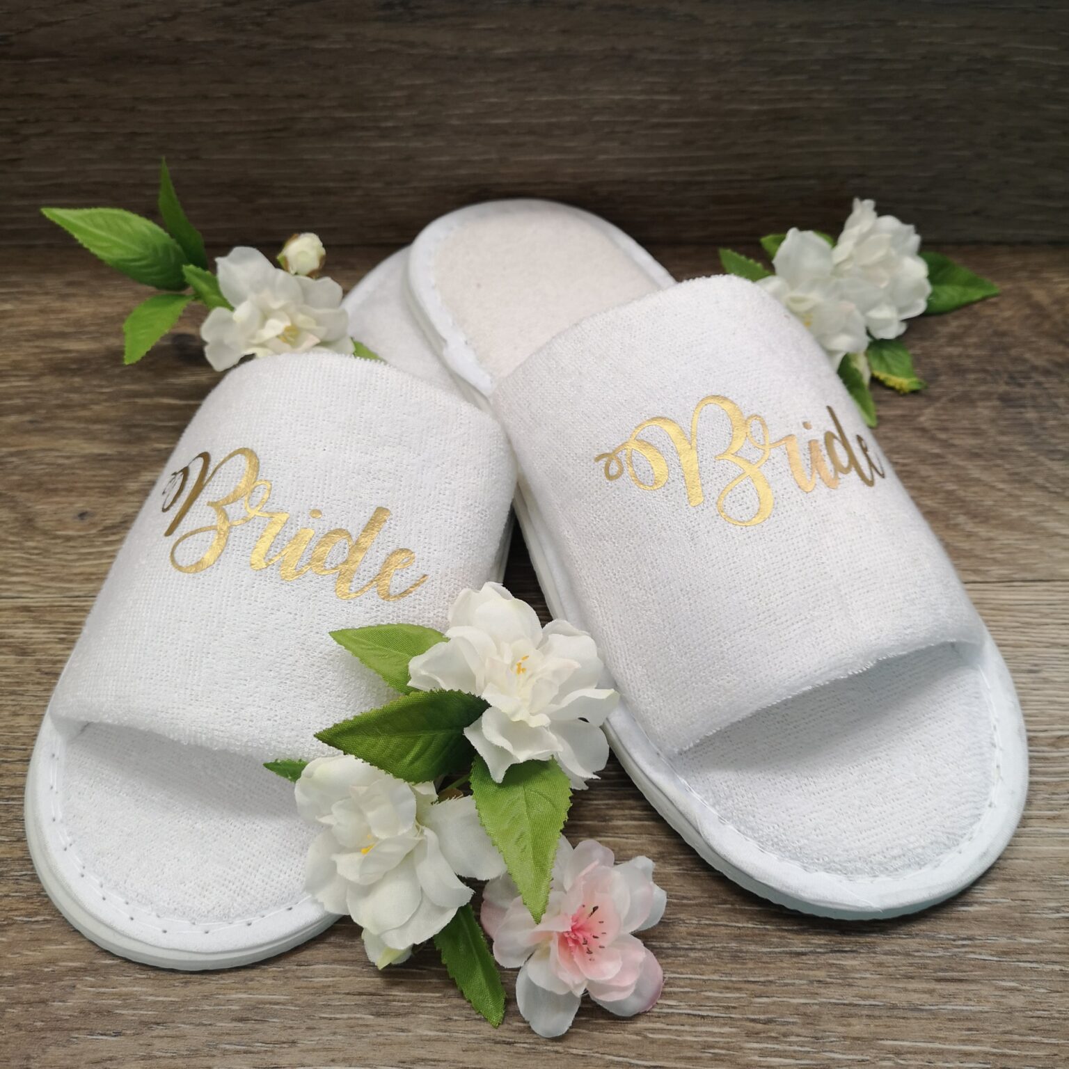 Personalised Slippers - Black or white for your Wedding, Hotel, Yacht ...
